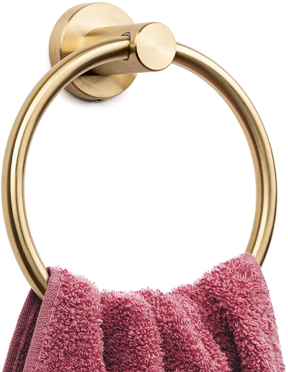 Brushed Gold Towel Ring - Modern Hand Towel Holder for Wall - SUS304 ...