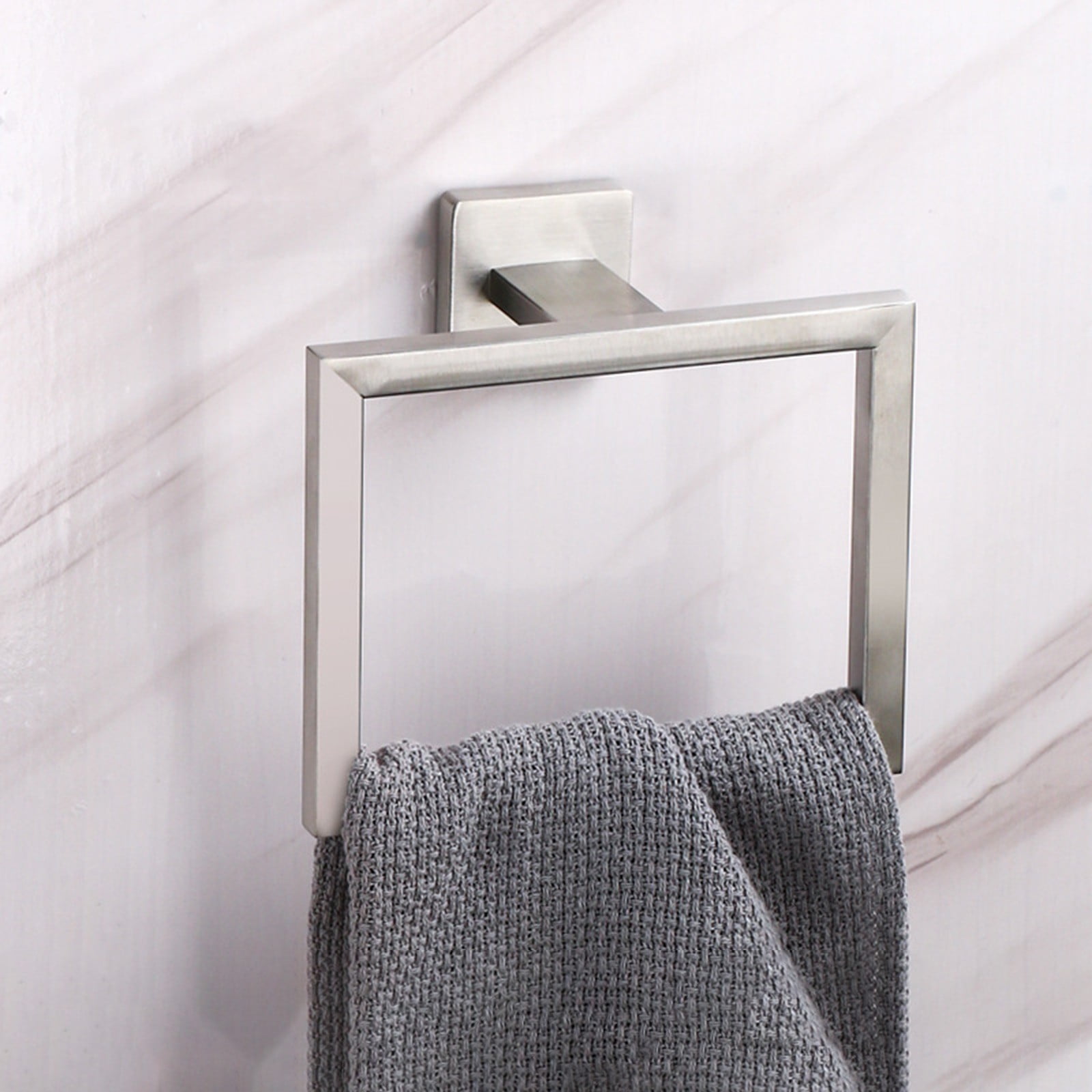Brushed Gold Towel Ring Square Hand Towel Holder Towel Hanger Bathroom ...