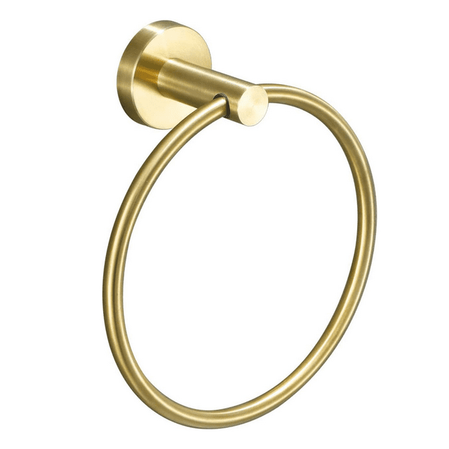 Brushed Gold Towel Ring Wall Mount, Hand Towel Holder for Bathroom ...