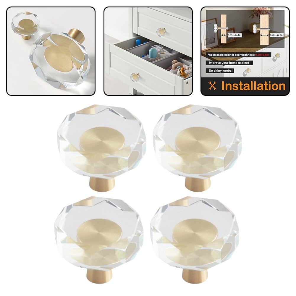 Brushed Gold Vintage Octagon Drawer Handles For Kitchen Cabinets And ...