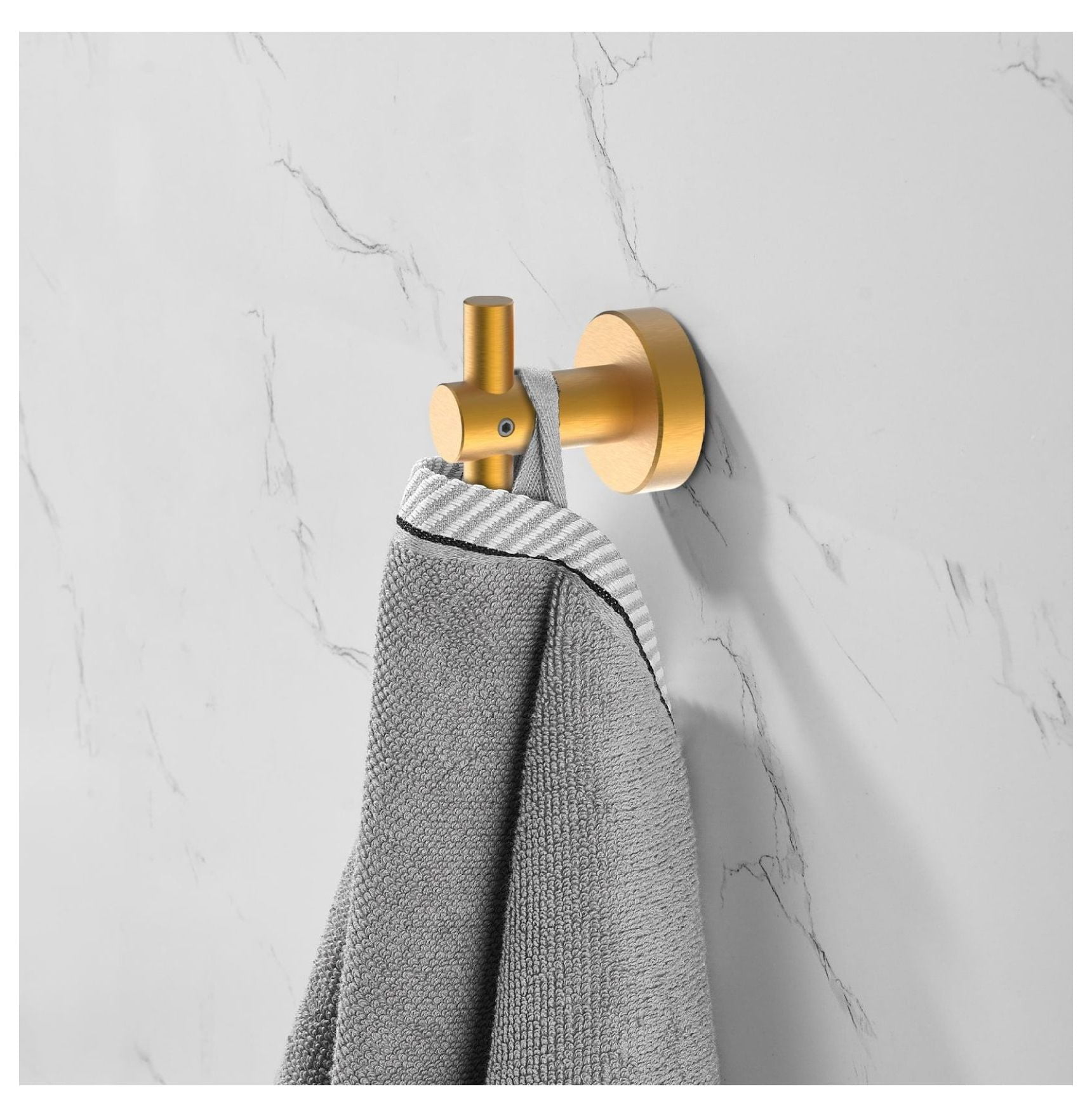 Brushed Gold Wall Hooks 4 Pack - Space Aluminum Coat Hooks with Screws ...