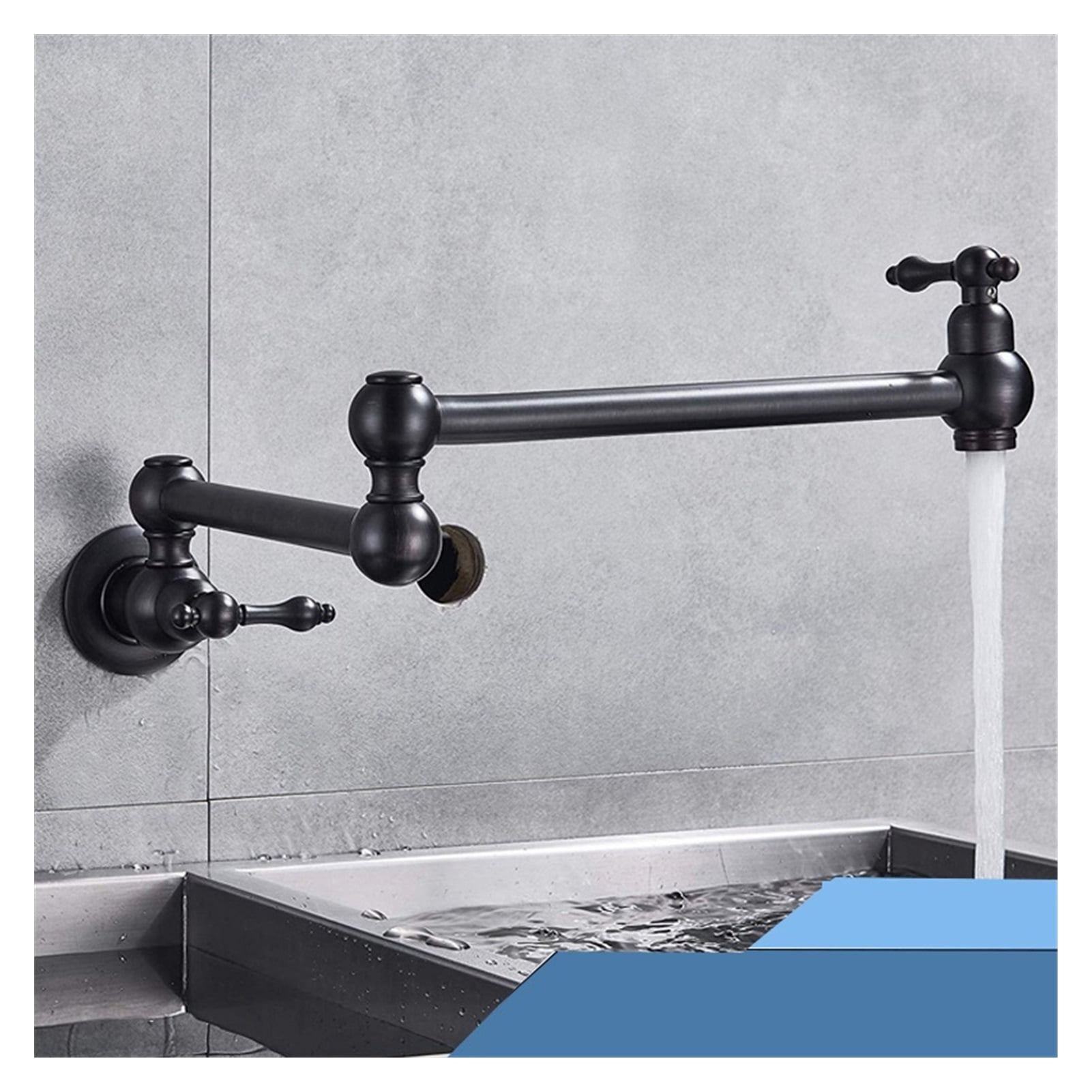 Brushed Golde Foldable Kitchen Faucet Single Cold Single Hole Sink Tap ...