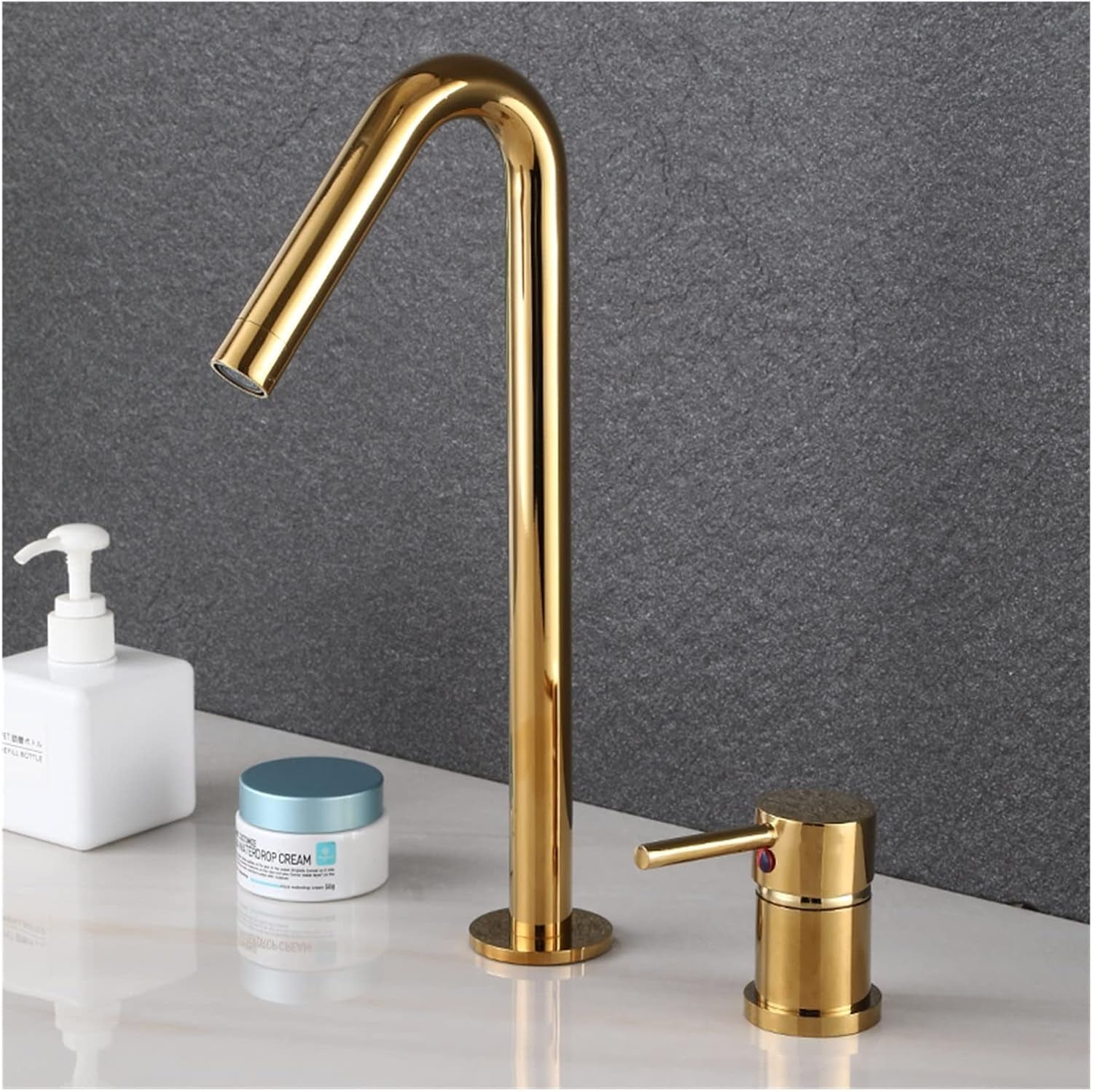 Brushed Golden Basin Faucet 5 Colors Single Handle Widespread Bathroom ...
