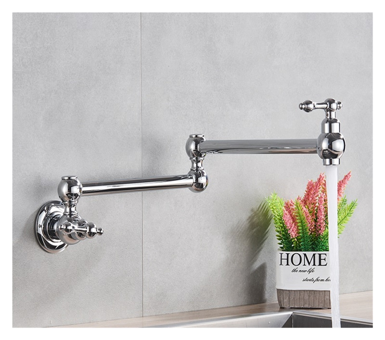 Brushed Golden Kitchen Faucet Single Cold Water Single Lever Foldable ...