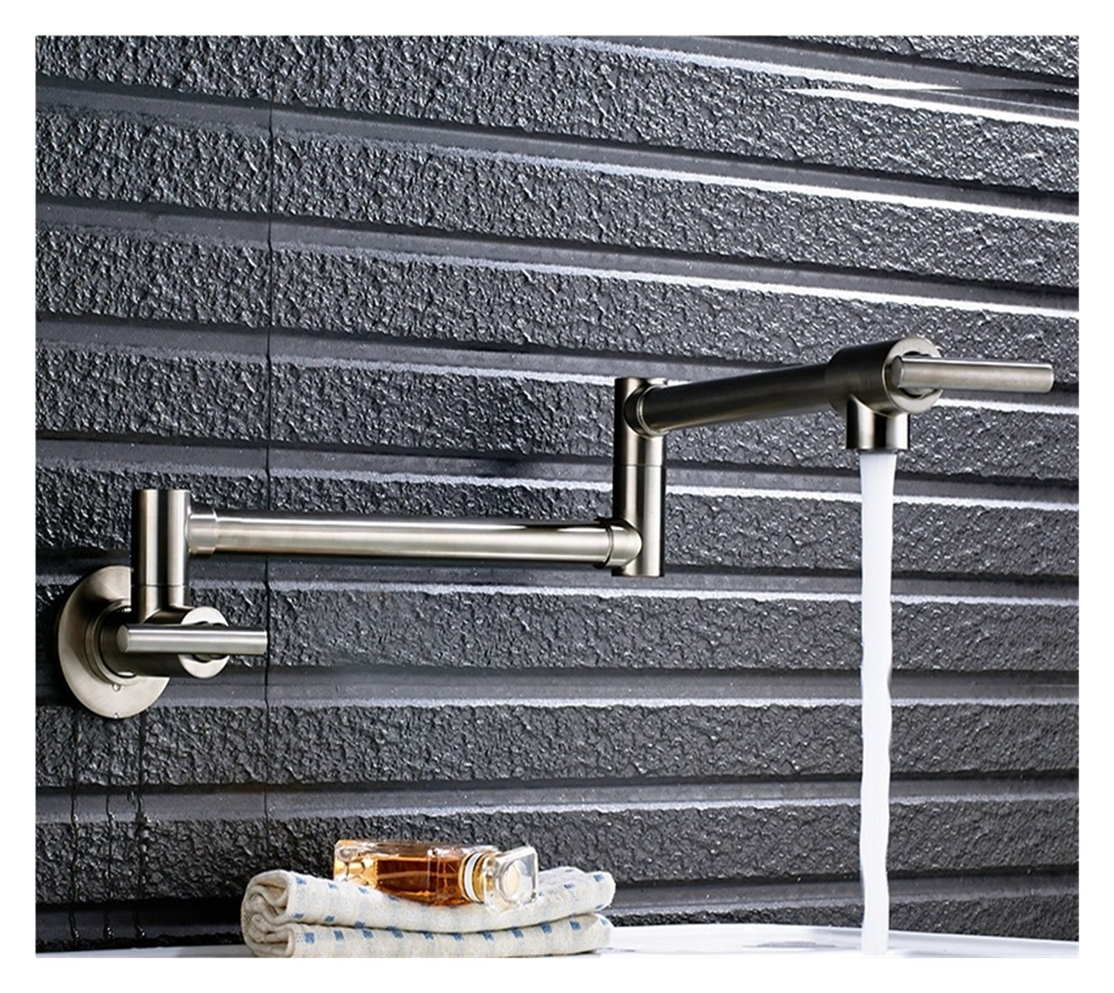 Brushed Golden Kitchen Faucet Single Cold Water Single Lever Foldable ...