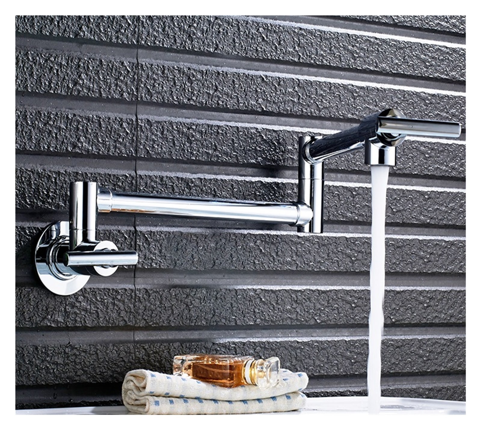 Brushed Golden Kitchen Faucet Single Cold Water Single Lever Foldable ...