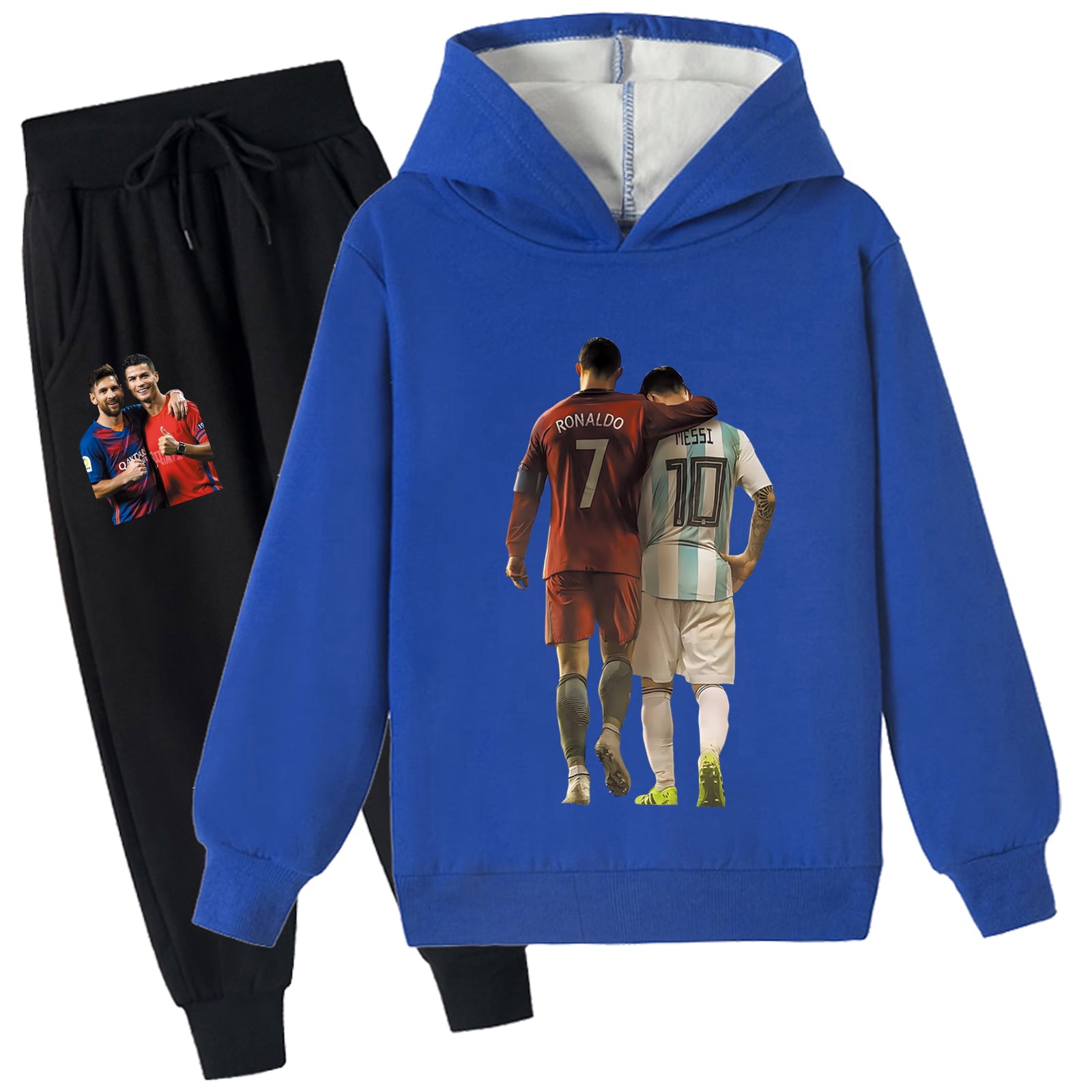 Brushed Loose Set Cristiano Ronaldo Fleece Pants & Hoodie fits Winter ...