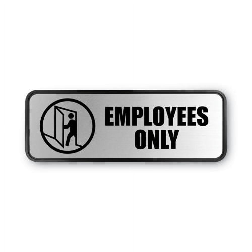Brushed Metal Office Sign, Employees Only, 9 X 3, Silver | Bundle of 10 ...