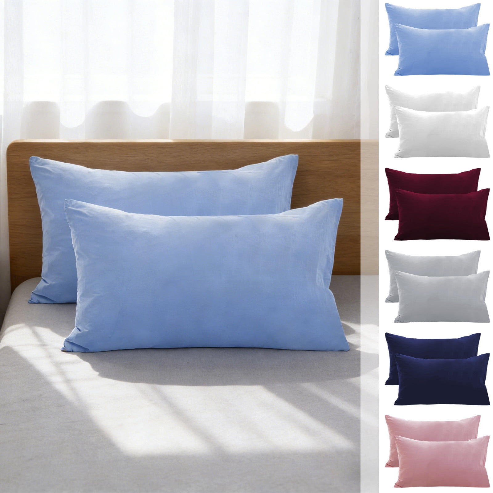 Brushed Microfiber Pillowcase Standard Size 2 Pack | Moisture Wicking ...