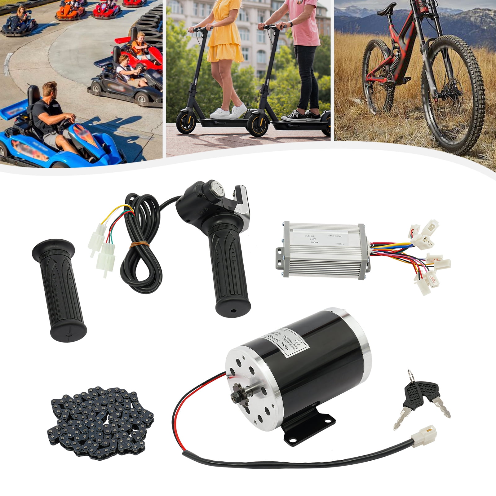Brushed Motor Kit, 1000W Brushed Motor Kit with Controller and Throttle ...
