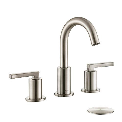 Brushed Nickel 8 inch Bathroom Faucet Widespread, Contemporary High-Arc ...