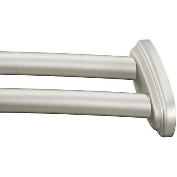 Brushed Nickel Adjustable 57 to 60-inch Stainless Steel Double Curved ...