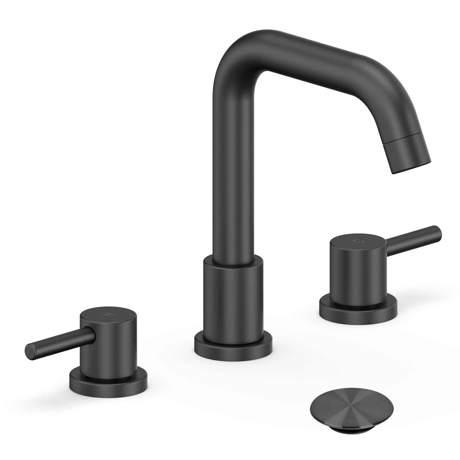 Brushed Nickel Bathroom Faucet 3 Hole,8 Inch Bathroom Faucet with Metal ...