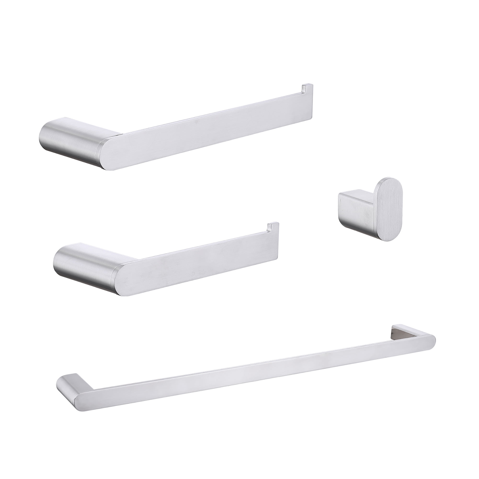 Brushed Nickel Bathroom Hardware Set Robe Hook Towel Rail Bar Rack ...