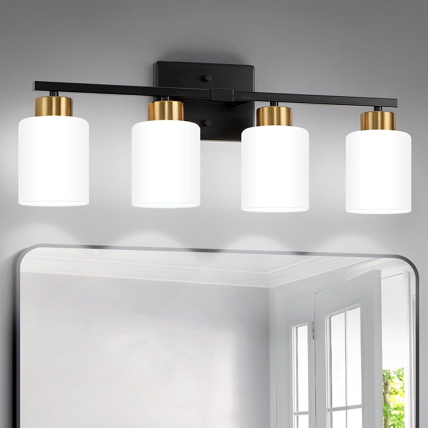 Brushed Nickel Bathroom Light Fixtures, 3-Light Modern Vanity Light ...
