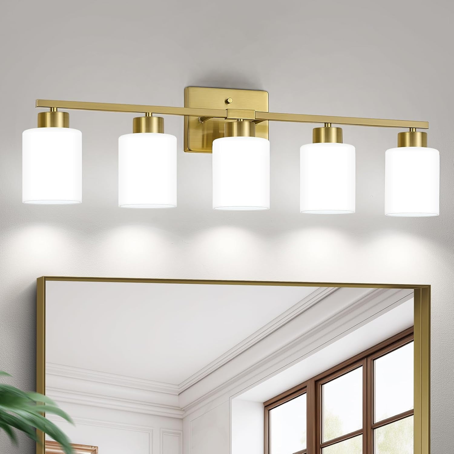 Brushed Nickel Bathroom Light Fixtures, 3-Light Modern Vanity Light ...