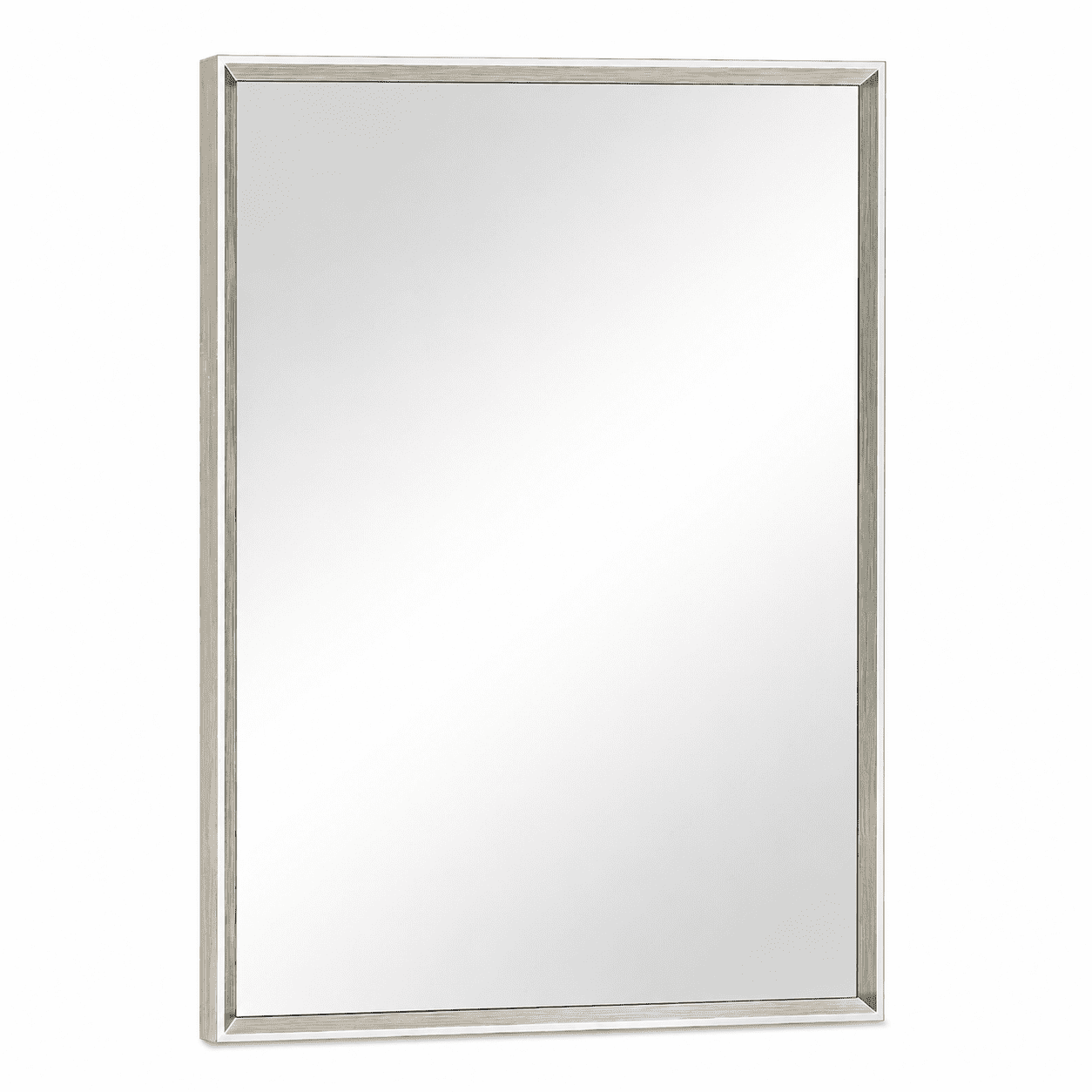 Brushed Nickel Bathroom Mirrors for Over Sink | Beveled Rectangle ...