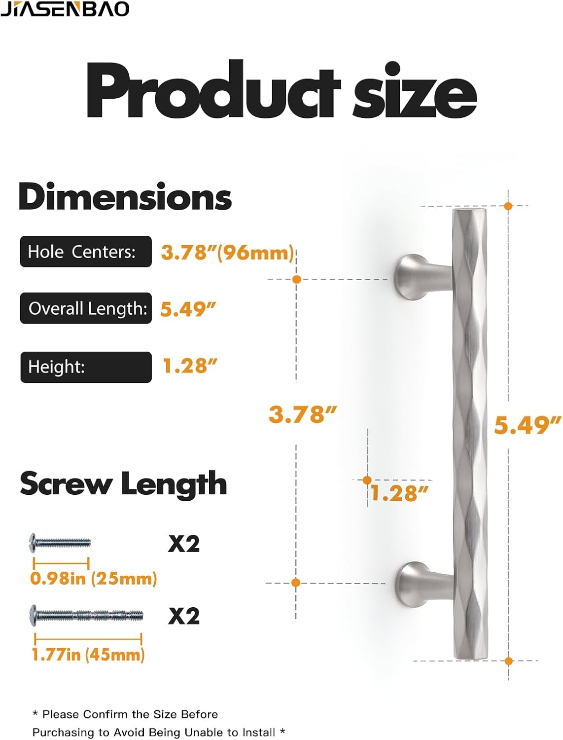 Brushed Nickel Cabinet Pulls 3.78" Hole Center 10 Pack Hammered Silver ...