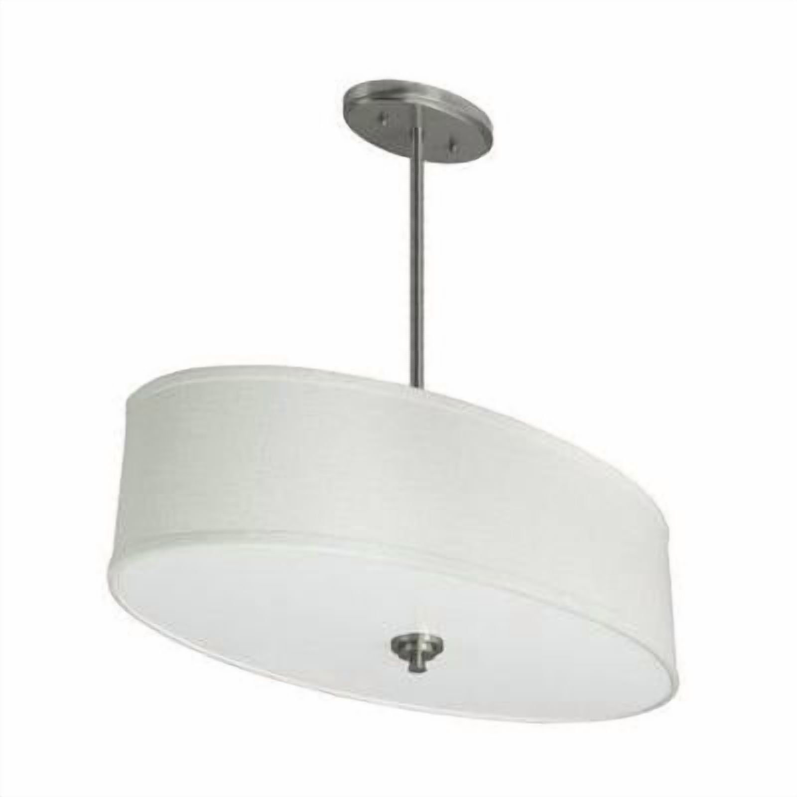 Brushed Nickel Ceiling Hanging Linen Shade Dining Room Kitchen Bar ...