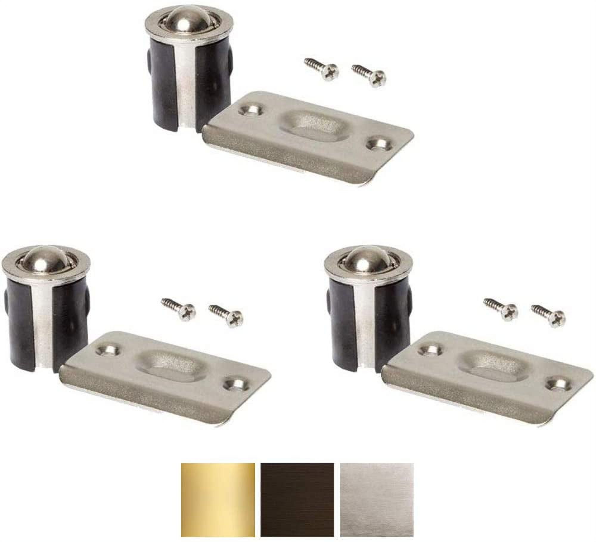 Brushed Nickel Closet Door Drive-in Ball Catch with Strike Plate (3 ...