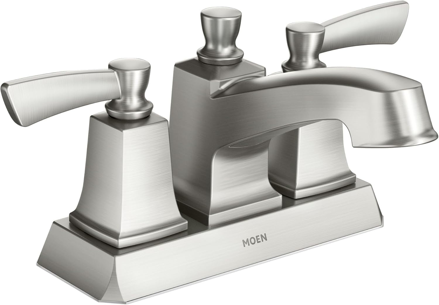 Brushed Nickel | Conway Spot Resist Two-Handle Centerset Bath Tap w ...