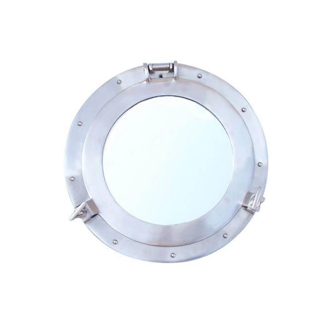 Brushed Nickel Deluxe Class Decorative Ship Porthole Mirror- 12 in ...