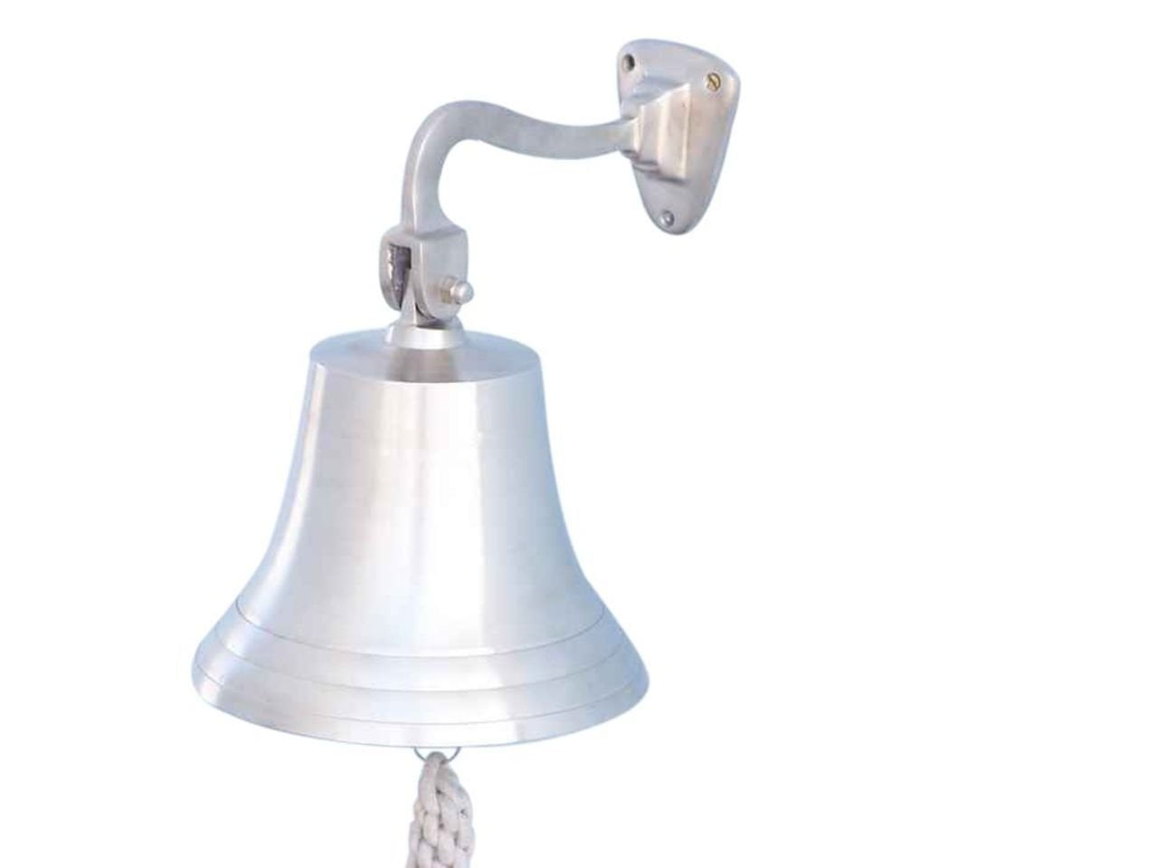 Hampton Nautical 3xglass-101 Brushed Nickel Hanging Ship's 11" Bell ...
