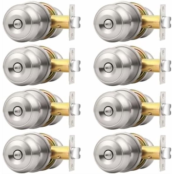 Brushed Nickel Interior Door Knobs, Privacy Door Knob for Bathroom ...