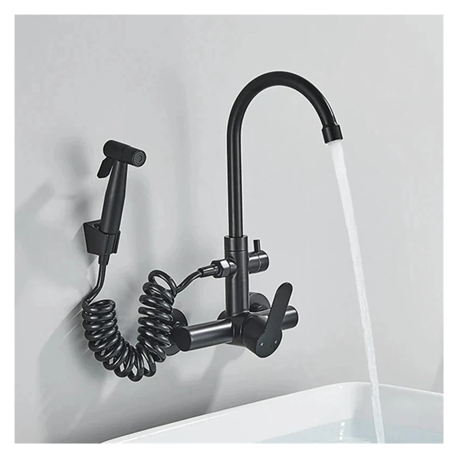 Brushed Nickel Kitchen 304 Stainless Steel Kitchen Mixer Faucet Long ...