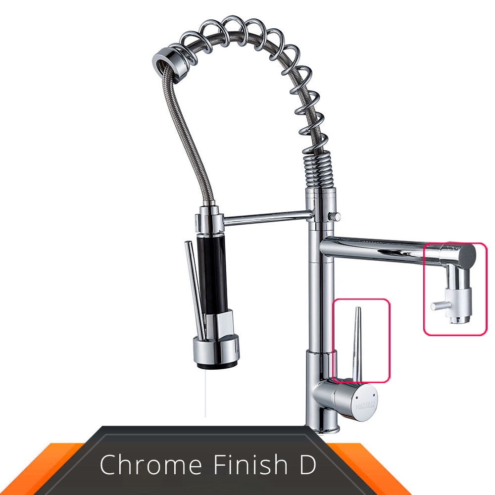 Brushed Nickel Kitchen Faucet Dual Function Spout Pull Down Shower ...