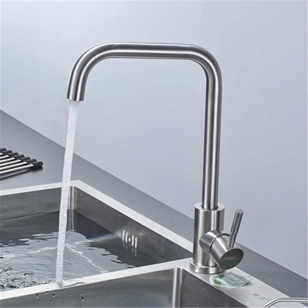 Brushed Nickel Kitchen Faucet Modern Kitchen Mixer Tap 304 Stainless ...