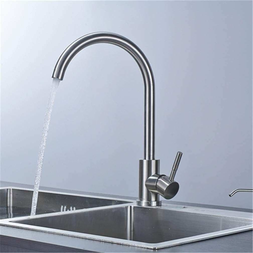 Brushed Nickel Kitchen Faucet Modern Kitchen Mixer Tap 304 Stainless ...