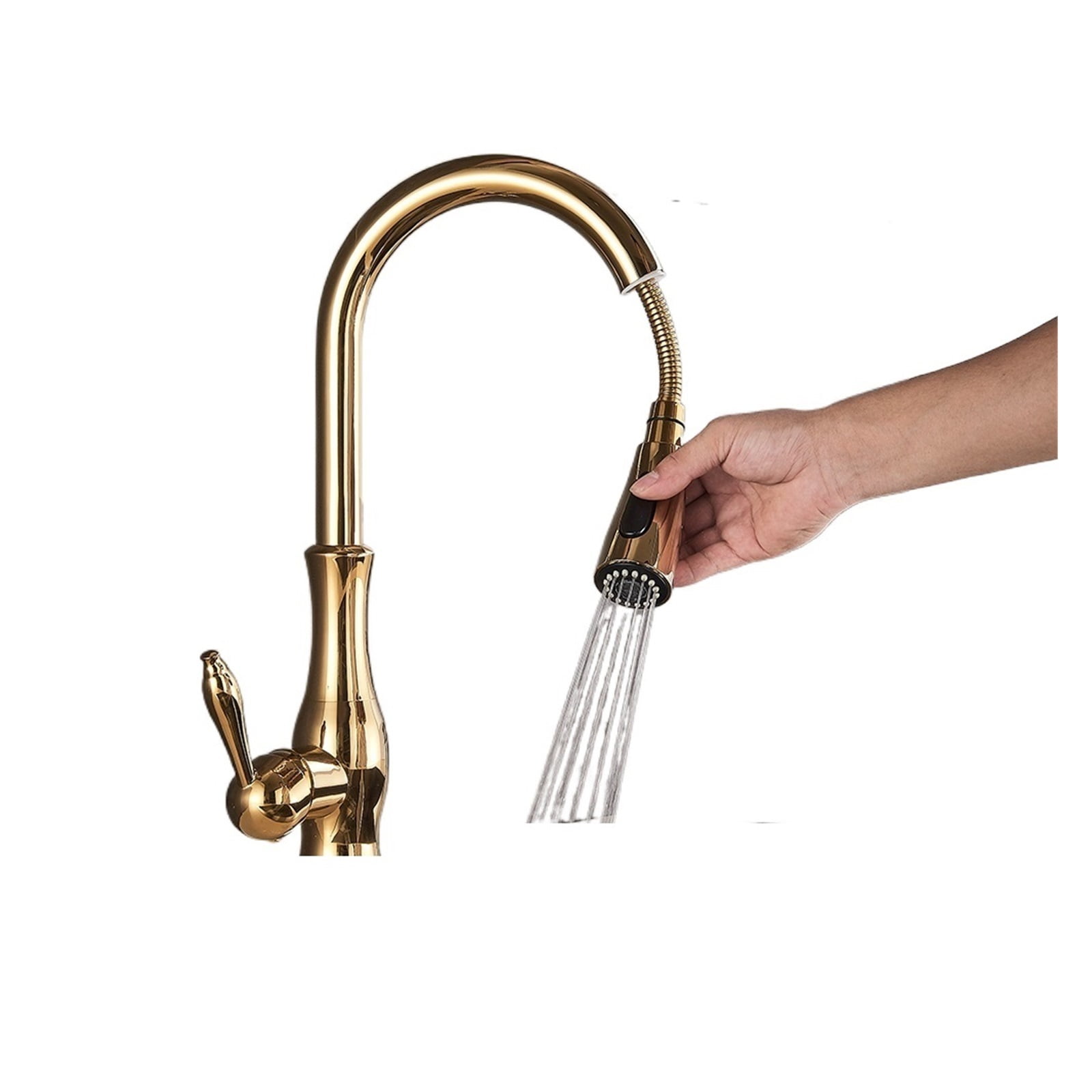 Brushed Nickel Kitchen Faucet Pull Out Kitchen Mixer Tap Single Handle ...