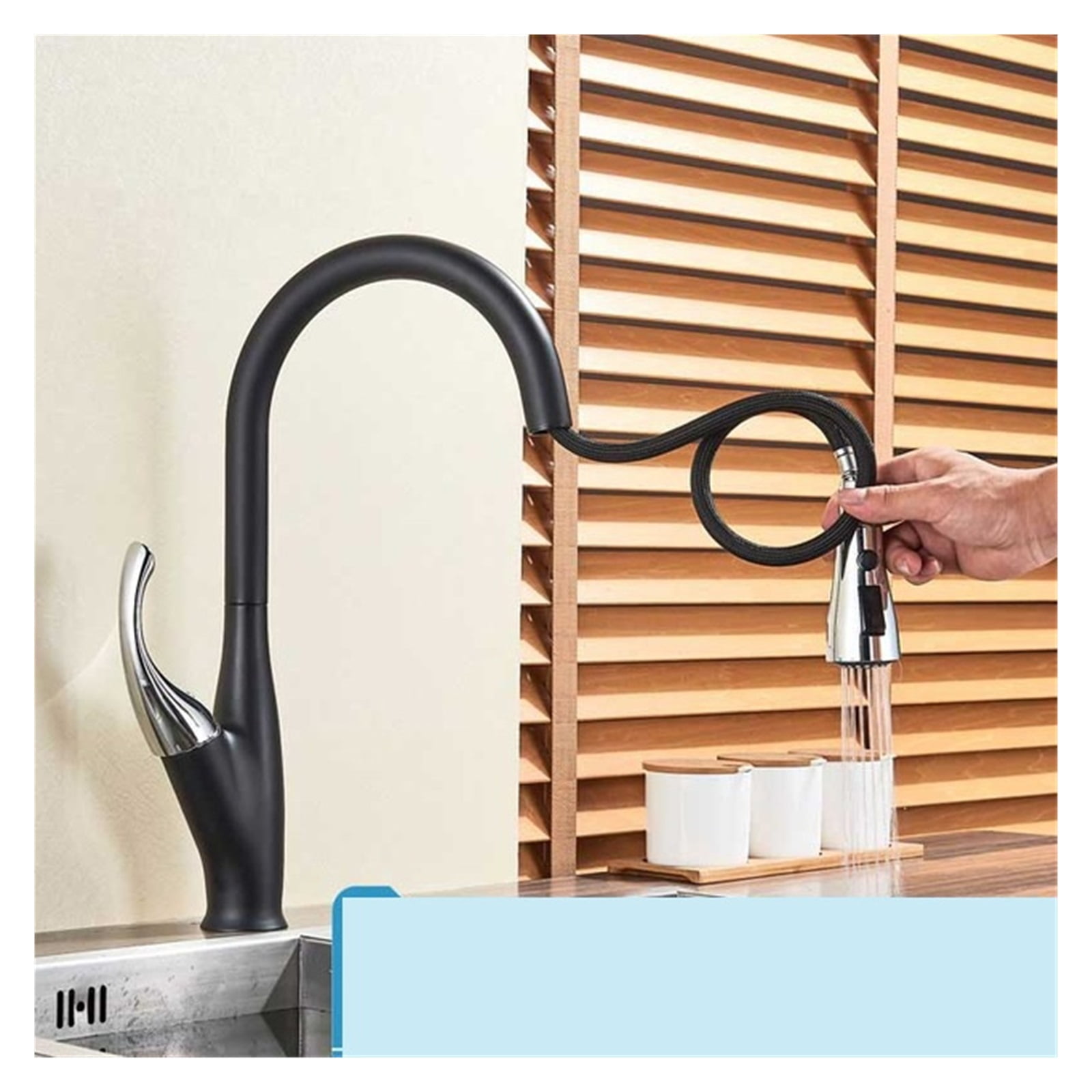 Brushed Nickel Kitchen Faucet Pull Out Kitchen Mixer Tap Single Handle ...