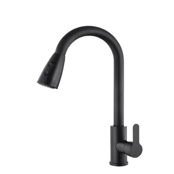 Brushed Nickel Kitchen Faucet, Single Hole Pull Out Spout Kitchen Sink ...