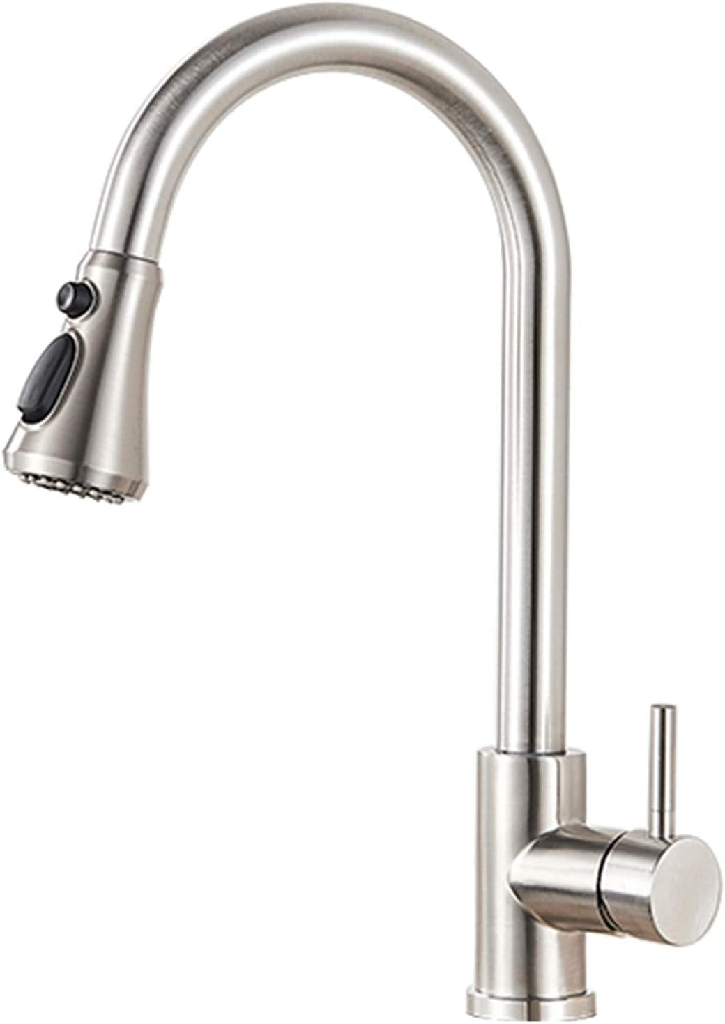 Brushed Nickel Kitchen Faucets, Third Generation Pull Out Kitchen Mixer ...