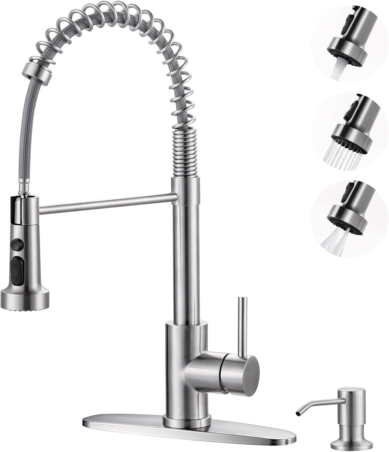 Brushed Nickel Kitchen Sink Faucet: Stainless Steel Kitchen Faucets ...