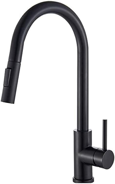 Brushed Nickel Mixer Faucet Single Hole Pull Out Spout Kitchen Sink ...