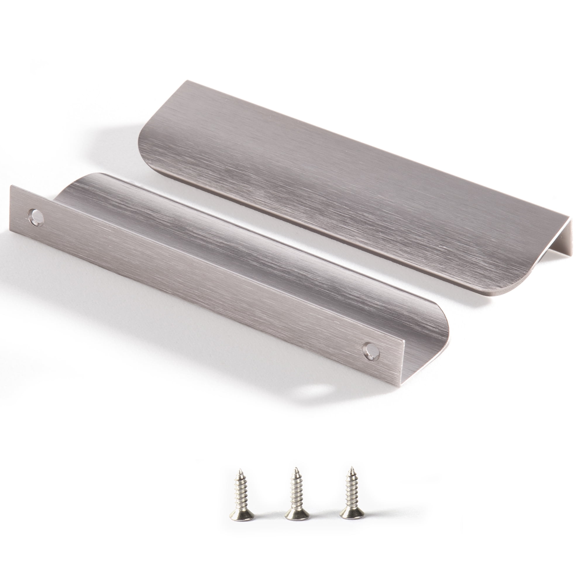 Brushed Nickel Pack of 5 and 10 Edge Finger Pulls for Cabinets Kitchen ...