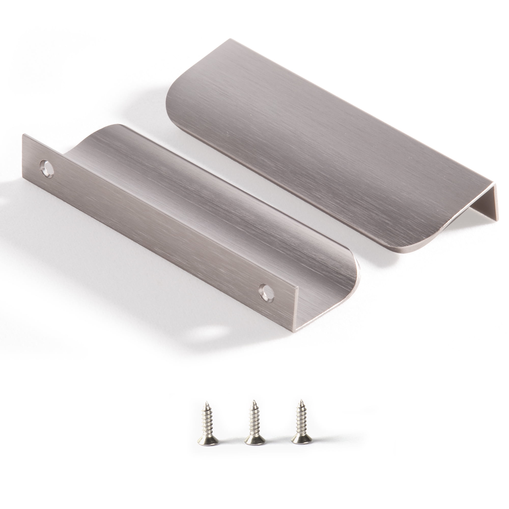 Brushed Nickel Pack of 5 and 10 Edge Finger Pulls for Cabinets Kitchen ...