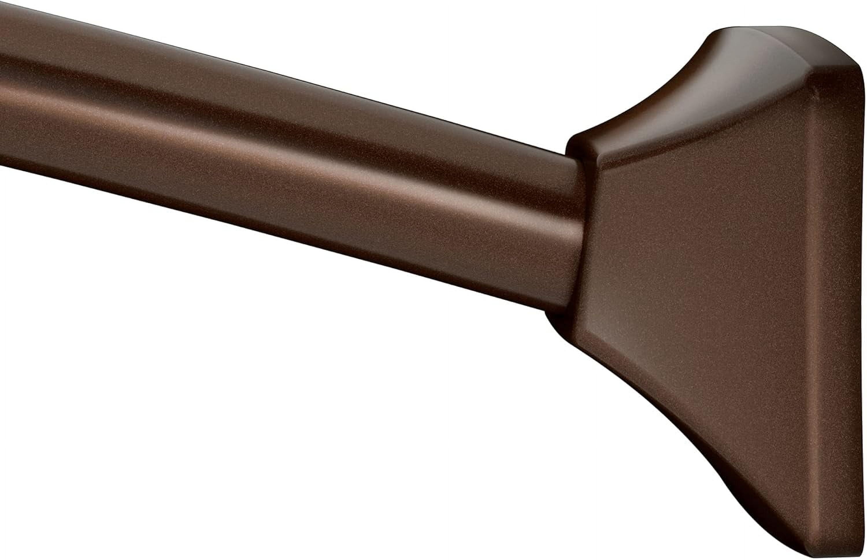 Brushed Nickel Permanent Mount Adjustable Curved Shower Rod, Wall ...