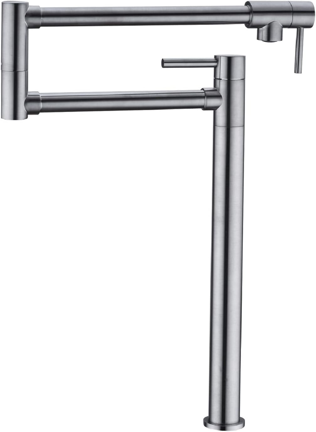 Brushed Nickel Pot Filler Kitchen Restaurant Sink Faucet, Brass Double ...