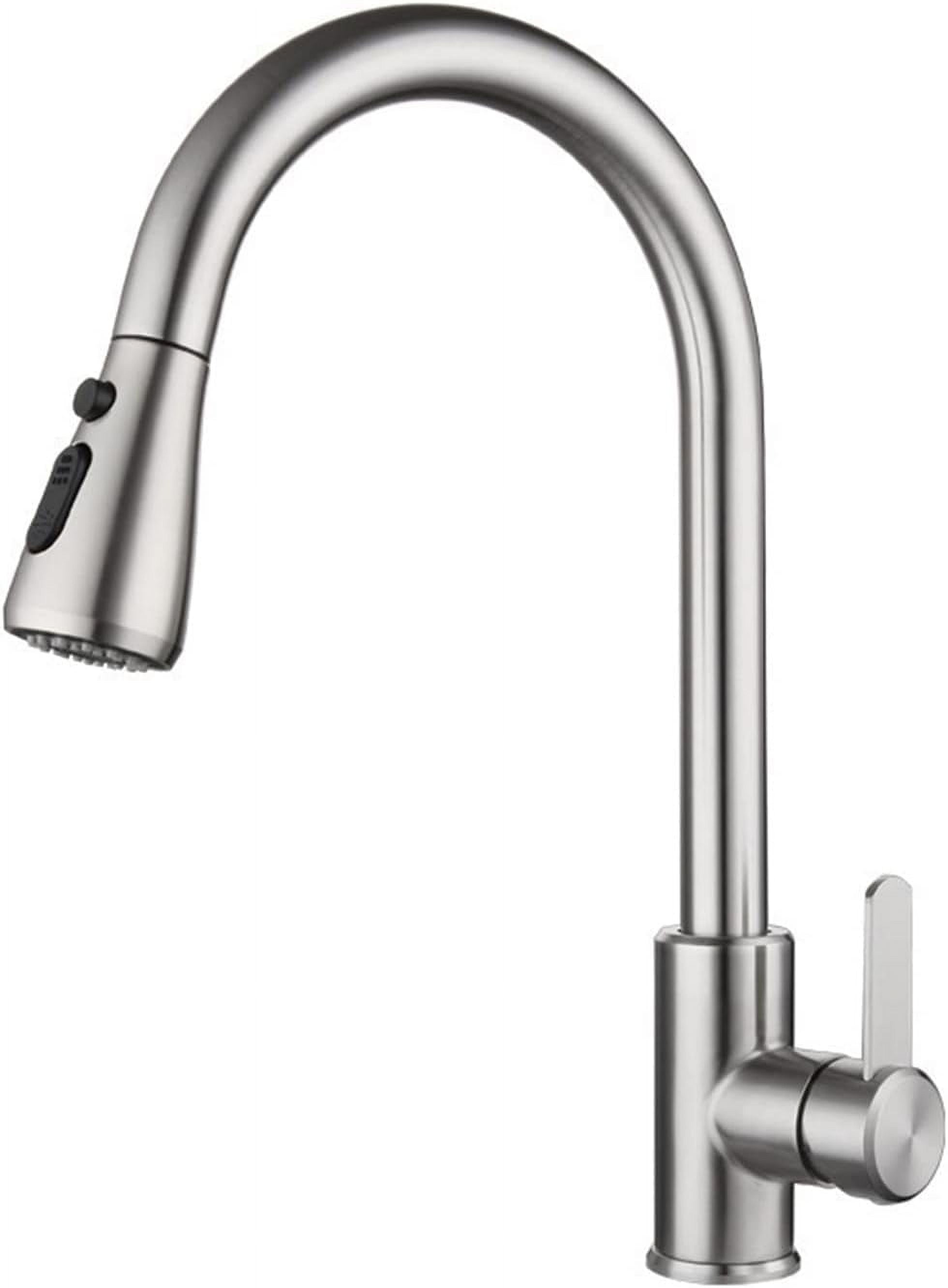 Brushed Nickel Pull-Out Kitchen Faucet Hot and Cold Water Washbasin ...