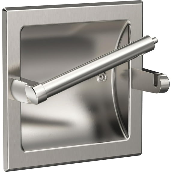 Brushed Nickel Recessed Toilet Paper Holder, Contemporary Hotel Style ...