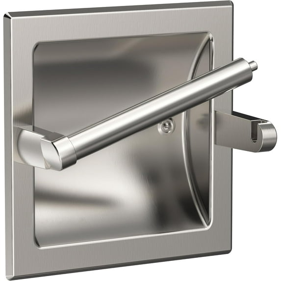 Brushed Nickel Recessed Toilet Paper Holder, Contemporary Hotel Style ...