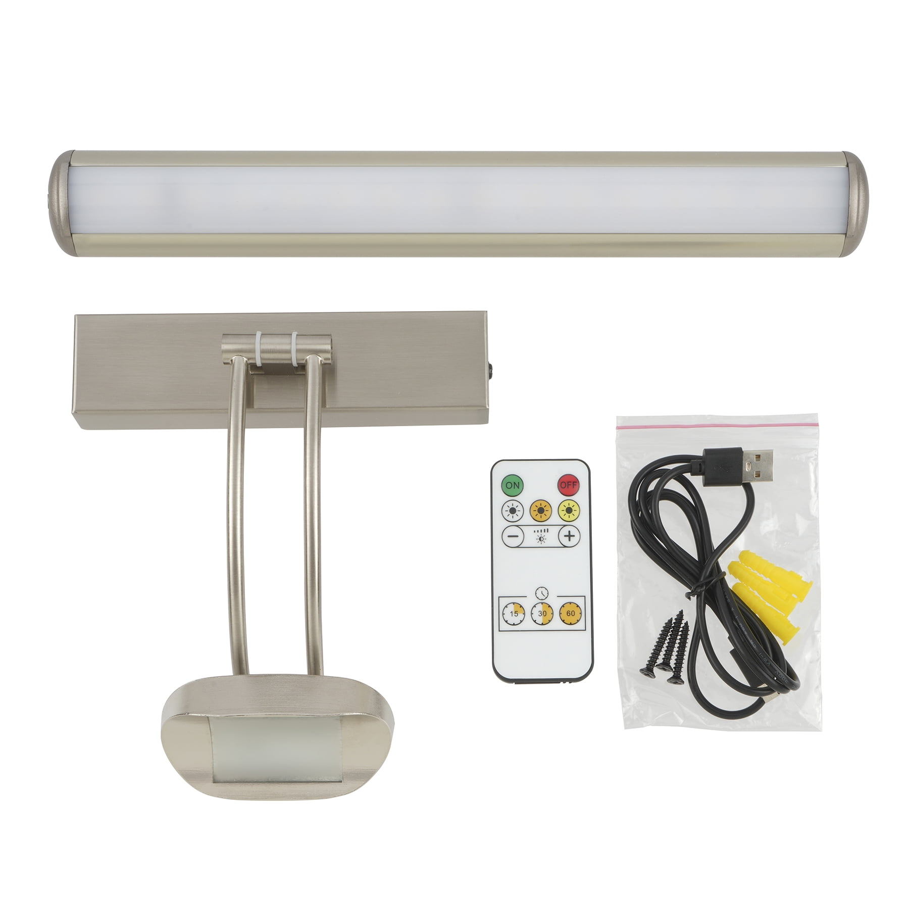 Brushed Nickel Rechargeable LED Wall-Mounted Gallery Light by Studio ...