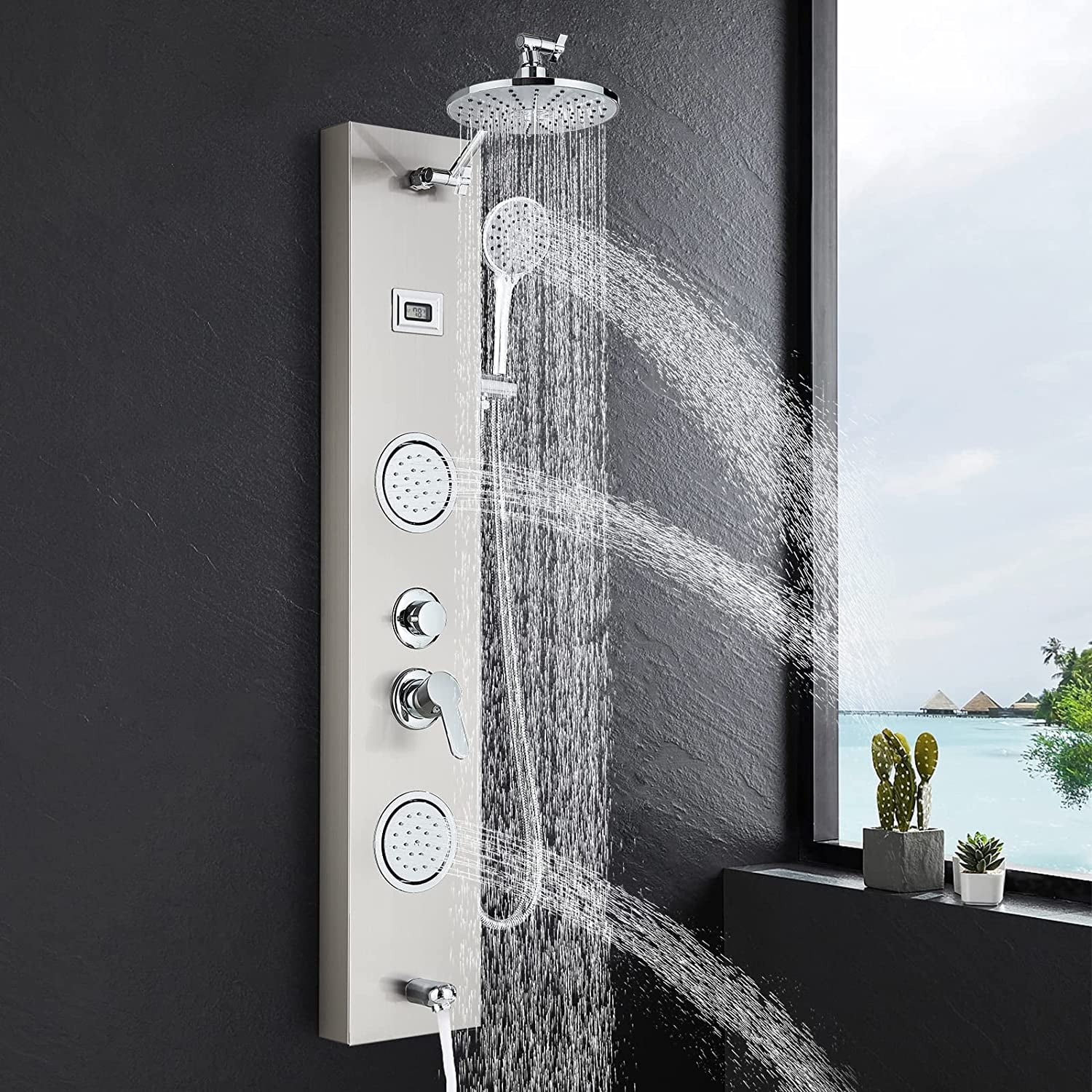 Brushed Nickel Shower Panel Stainless Steel Shower System ...