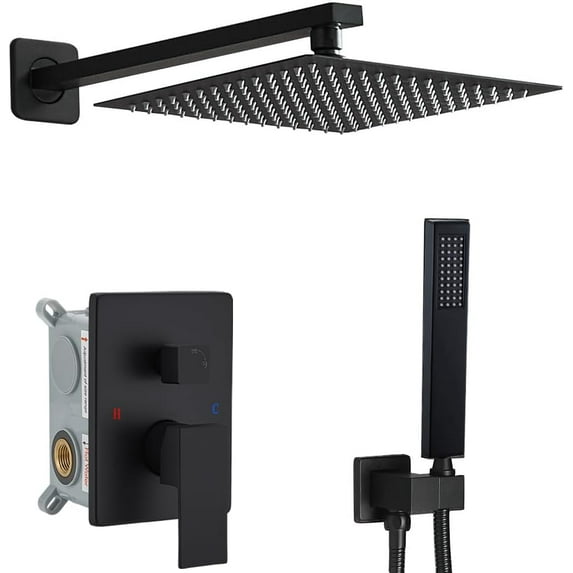 Brushed Nickel Shower System Inch Pressure Rain Shower with Handheld ...