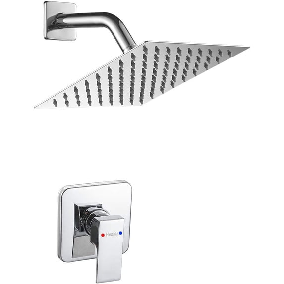 Brushed Nickel Shower System with Rainfall Shower Head Handheld Shower ...