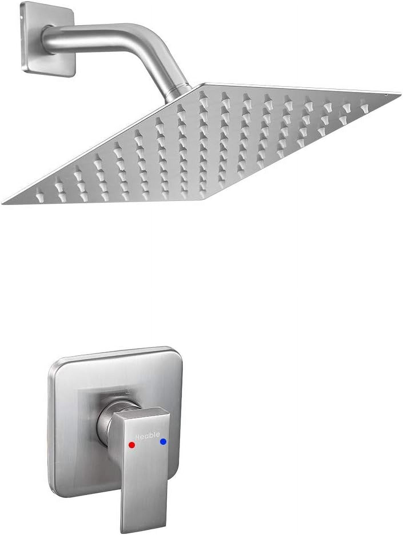 Brushed Nickel Shower System with Rainfall Shower Head Handheld Shower ...